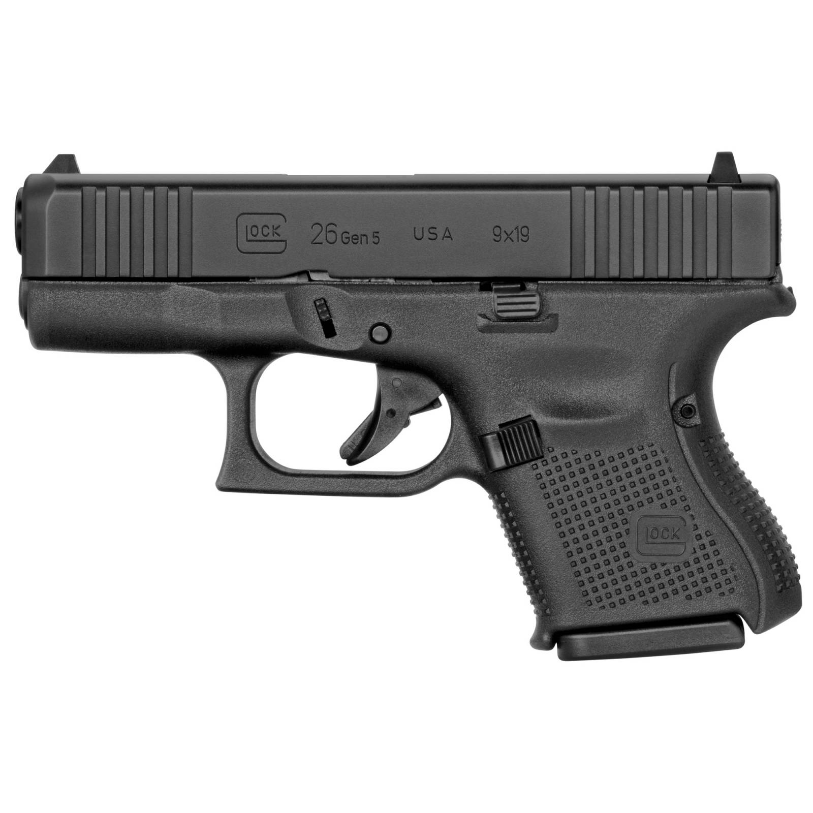 Glock G26 Gen 5 9mm Luger 3.43" 10 Round Black Interchangeable ...