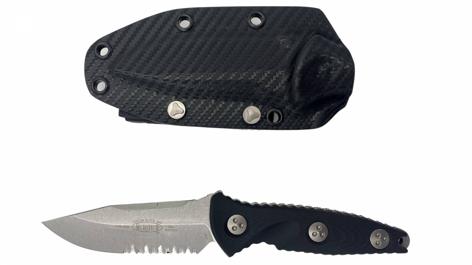 Microtech Socom Alpha Mini S/E Stonewash Partial Serrated Knife