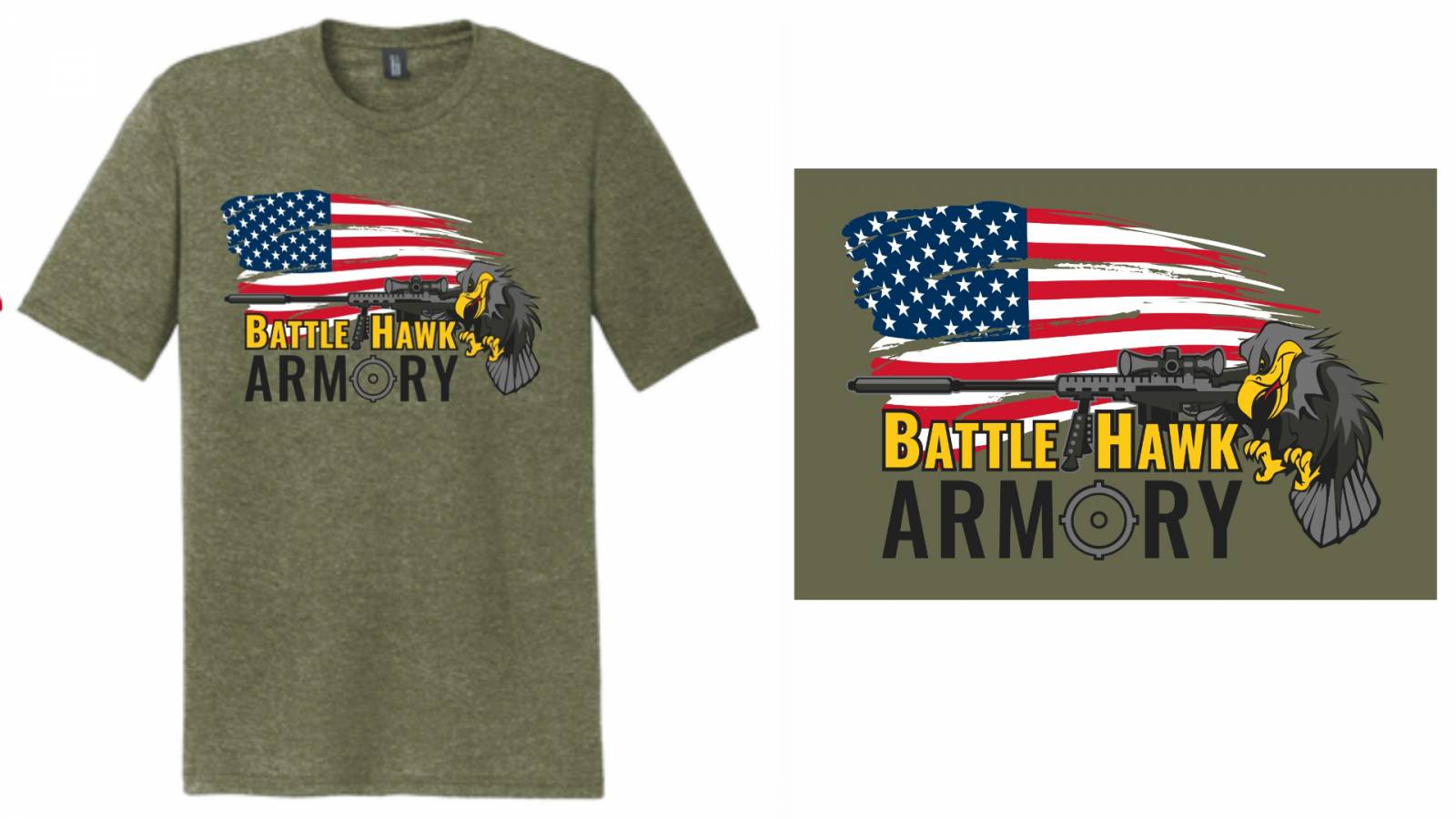 The District Tri-Blend BattleHawk Armory T-Shirt - Military Green USA ...