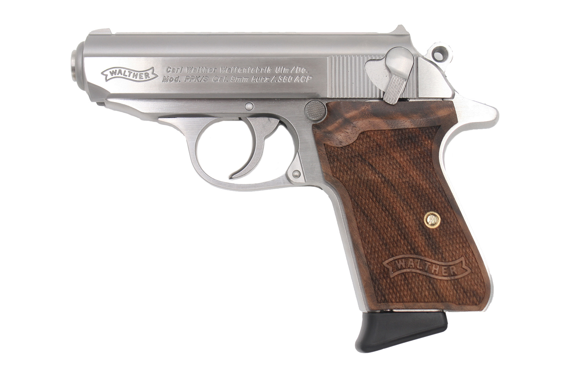 Walther PPK/s Pistol in .380acp w/ Stainless and Wood Grips