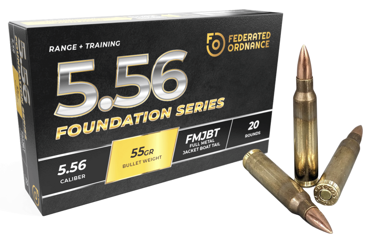 Federated Ordnance, 5.56 55gr FMJ Full Metal Jacket, New Brass ...