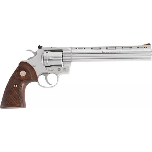 Colt Python .357 Magnum 6rd 8" Barrel Stainless w/ Wood Grips Revolver ...