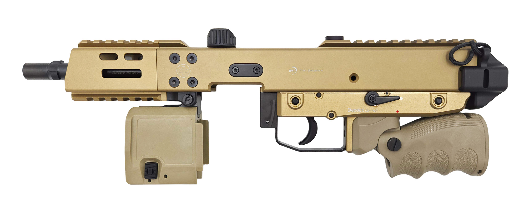 B&T KH9 9mm FDE Pistol w/ 6" Barrel & Folding Grip & Magwell