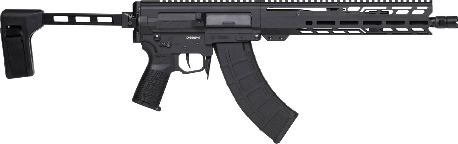 CMMG Dissent Mk47 7.62x39mm 12.5" 30+1 Armor Black Braced Pistol ...