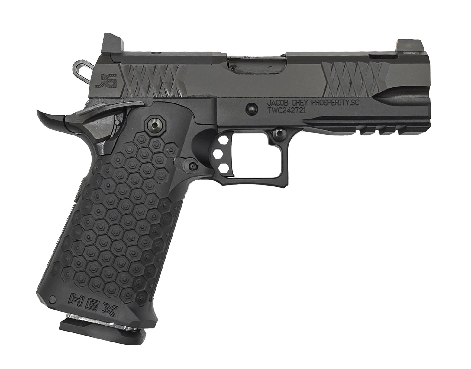 Jacob Grey TWC Hex, 9mm, 4.25" Ported Bull Barrel, 2- 17rd Magazines ...