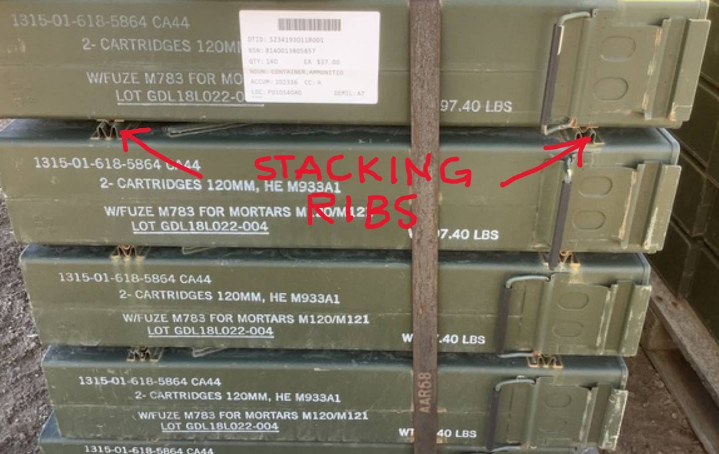 Military Surplus PA154 Ammo Can, 120mm Mortar Can | BattleHawk Armory