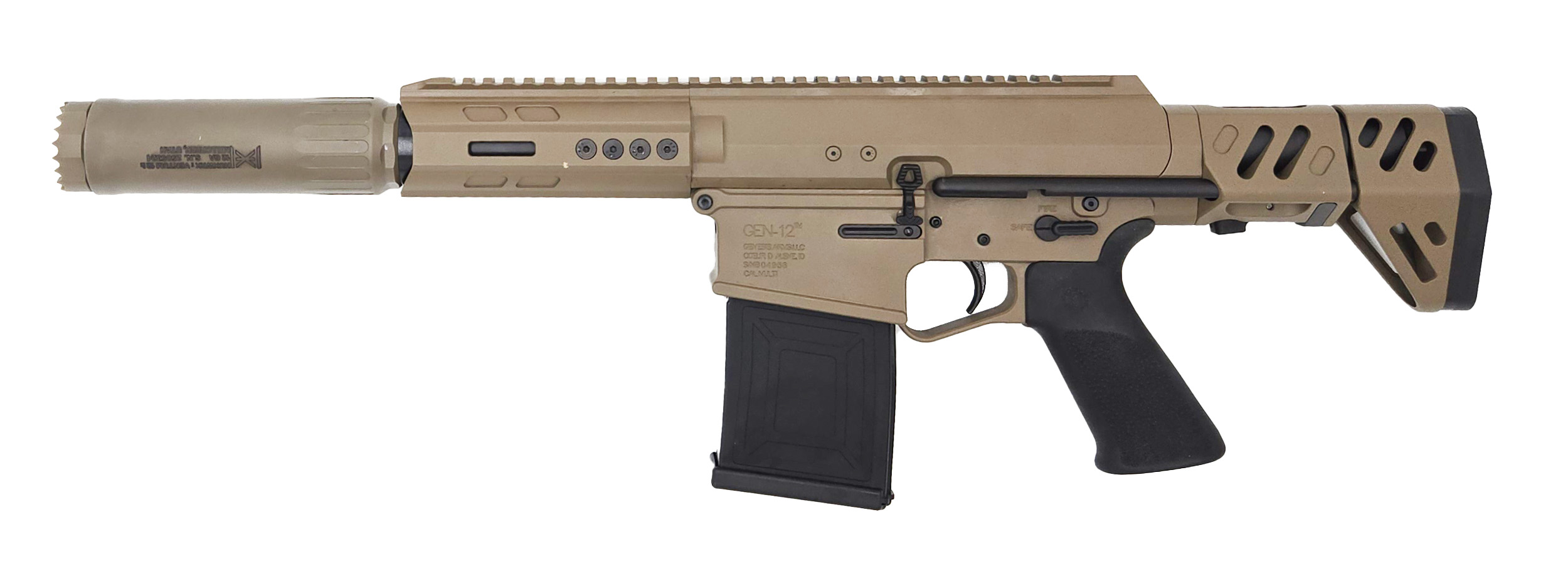 Genesis Arms Gen-12 PDS 12 Gauge 5+1rd Magazine 5" Barrel w/ HUXWRX ...