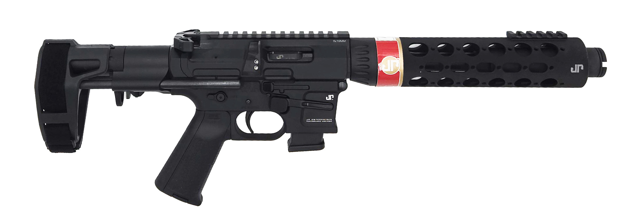 JP Enterprises JP-5 PDW 9mm Pistol, 6" Barrel, Black