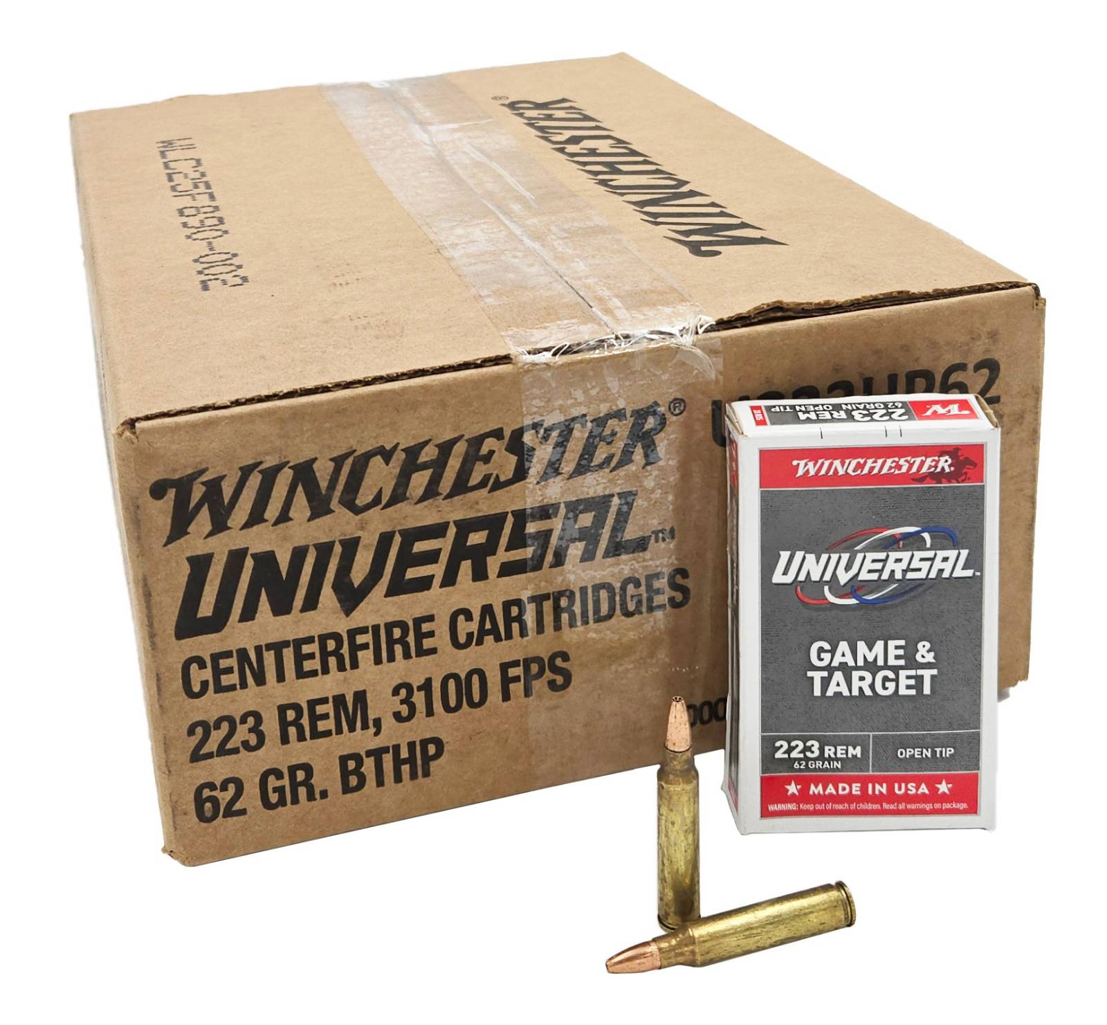 WINCHESTER 223 REM 62 Open Tip FMJ Ammunition 1000 rd CASE | BattleHawk ...