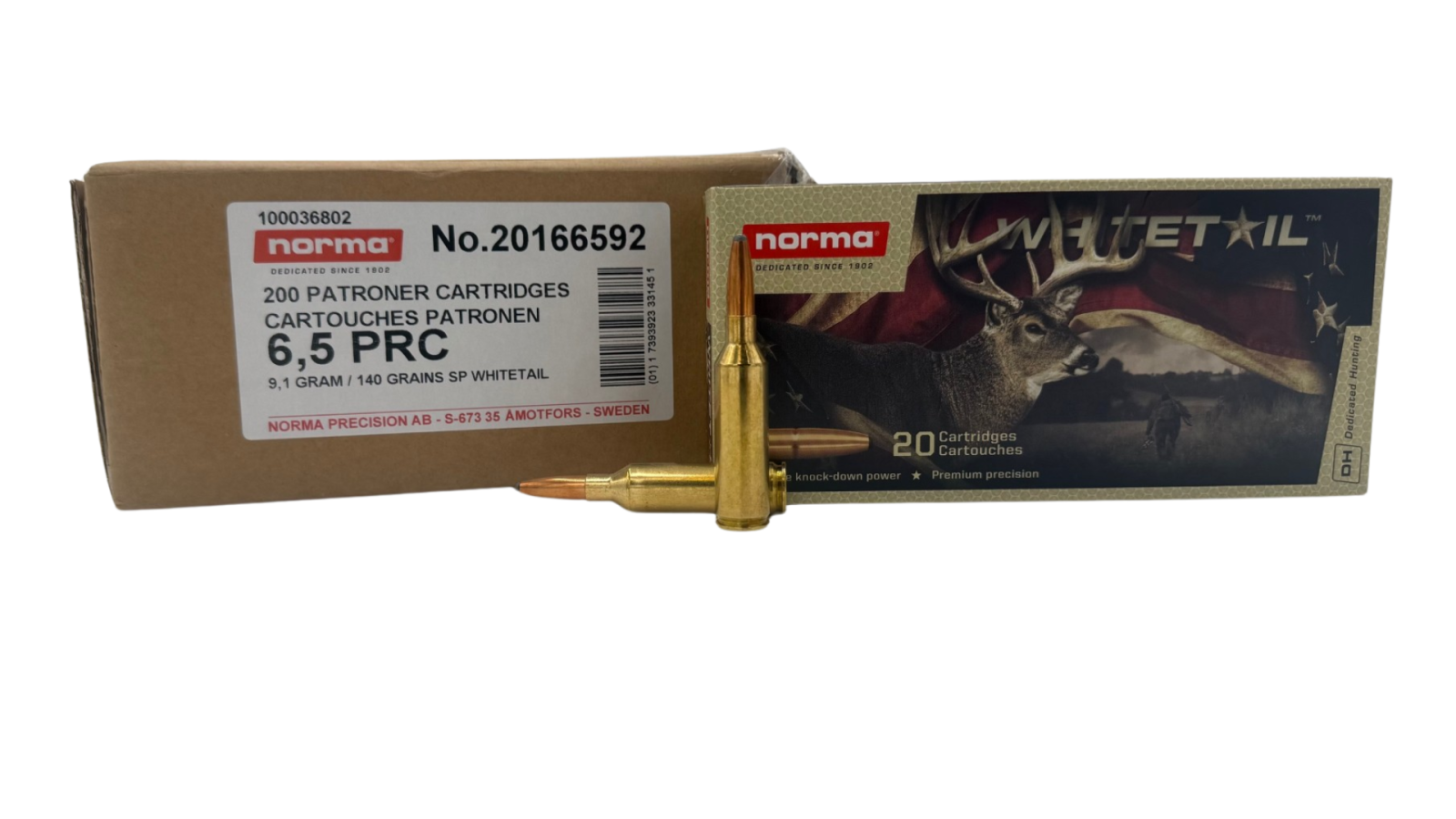 NORMA 6.5 PRC 140 PSP POINTED SOFTPOINT WHITETAIL RIFLE AMMUNITION ...
