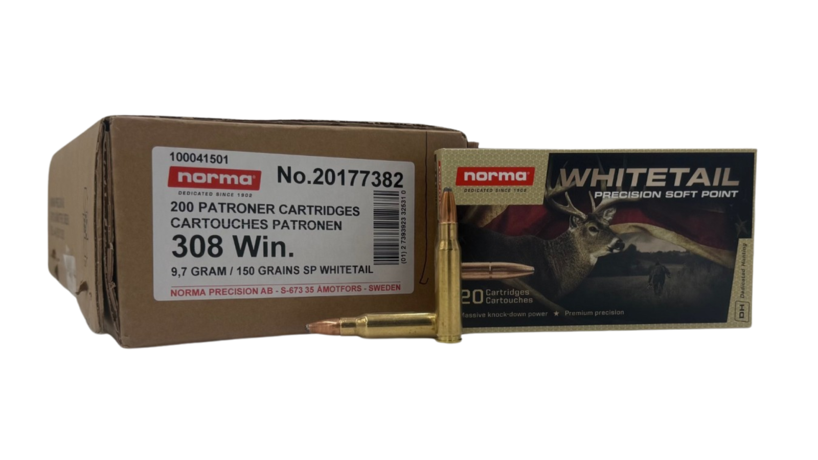 Norma 20177382 White Tail 308 Win 150gr Soft Point PSP 200rd CASE ...