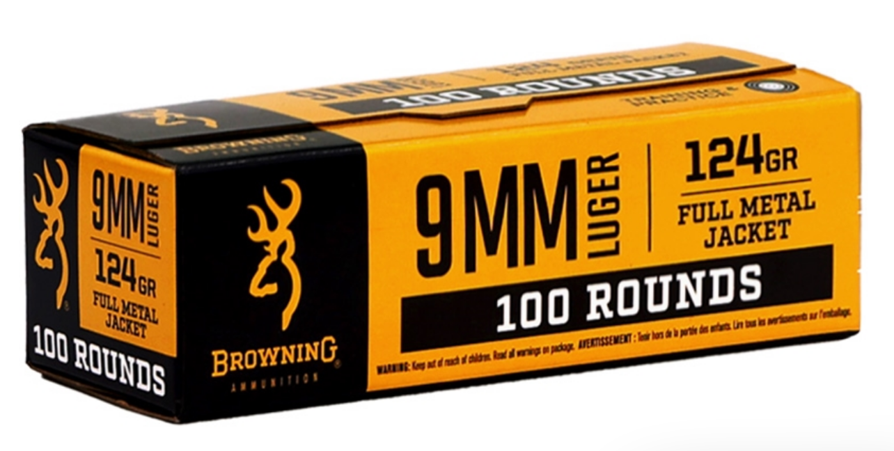 BROWNING 9MM LUGER 124 FMJ VALUE PACK AMMUNITION 100rd BOX | BattleHawk ...