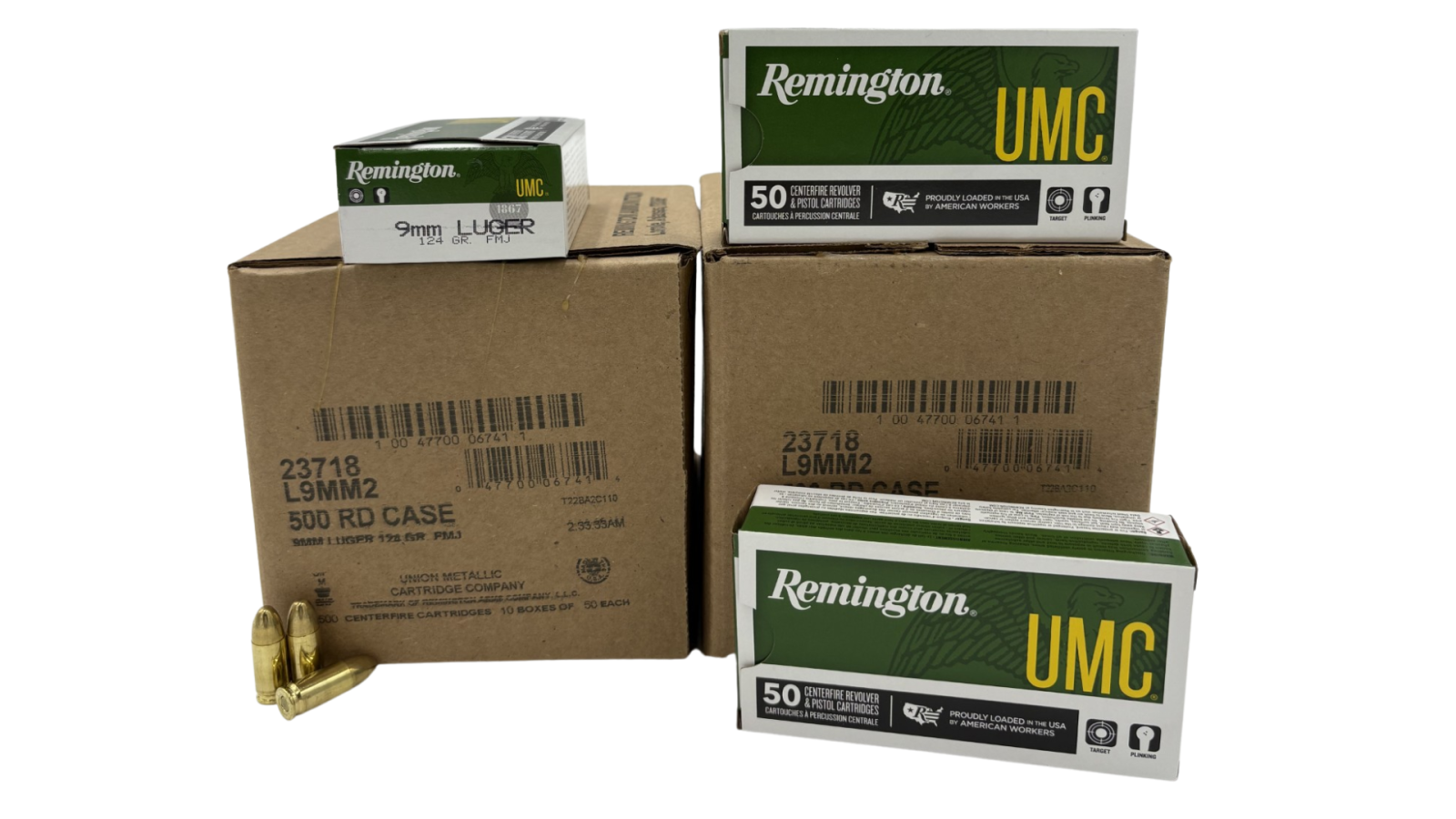Remington Ammunition 23718 UMC 9mm 124 Gr Full Metal Jacket (FMJ ...