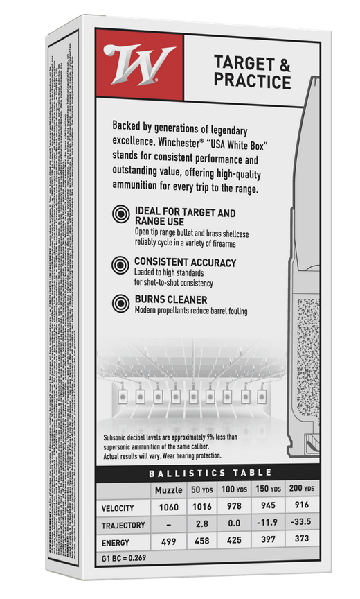 Winchester Ammo Target & Practice 300 Blackout 200 Gr SUBSONIC Open Tip ...