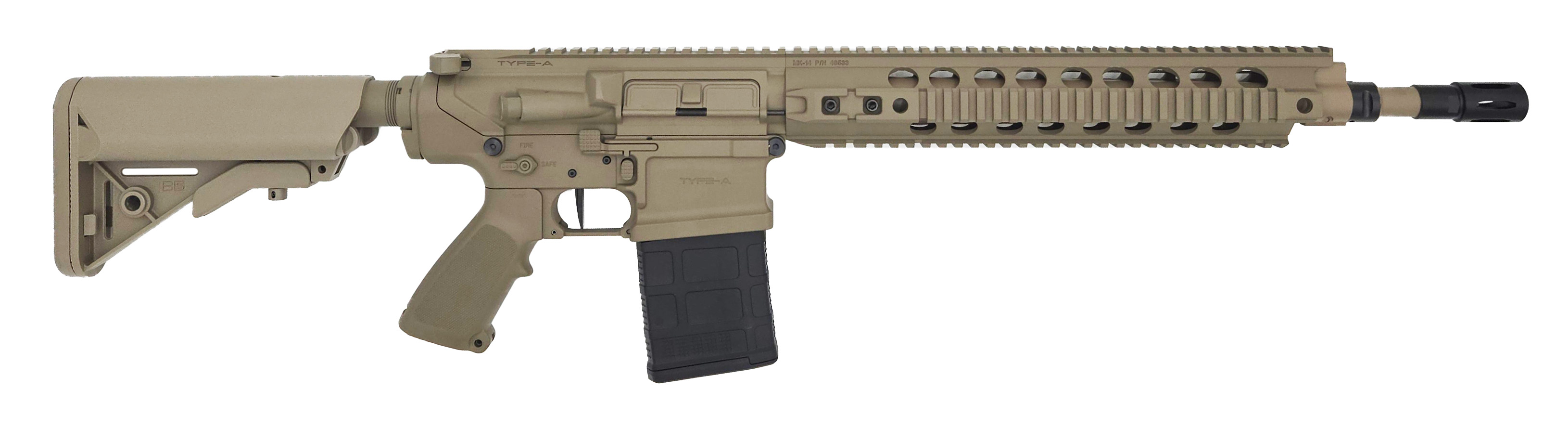 Type-A ECC Clone AR-10 .308 16" FDE Knights SR-25 Style