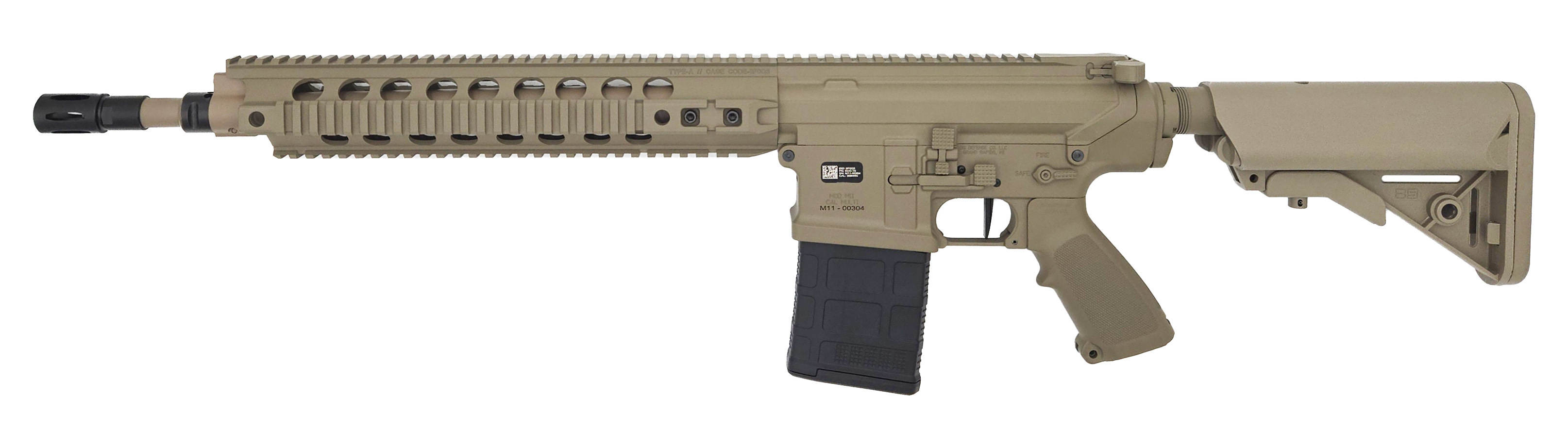Type-A ECC Clone AR-10 .308 16" FDE Knights SR-25 Style