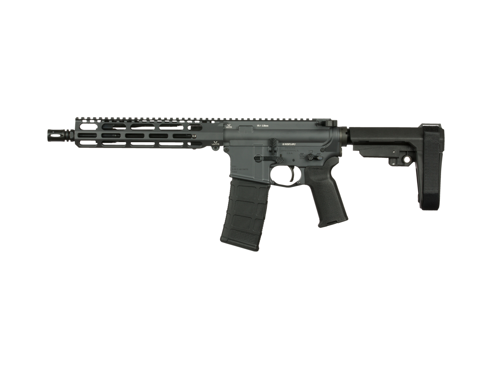 VKTR VK-1P 5.56 AR-15 Pistol 10.5", Sniper Grey- Battlehawk