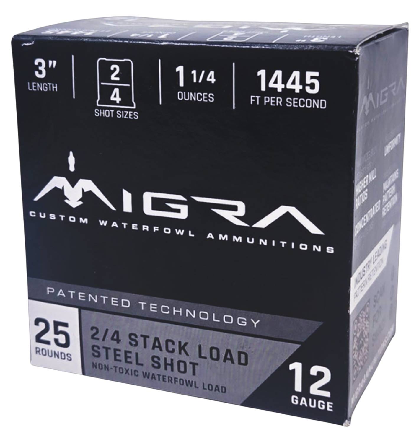 Migra M-12SS-2-4 Staxd 12GA 3" 1.25oz #2/4 — 25rd | BattleHawk Armory