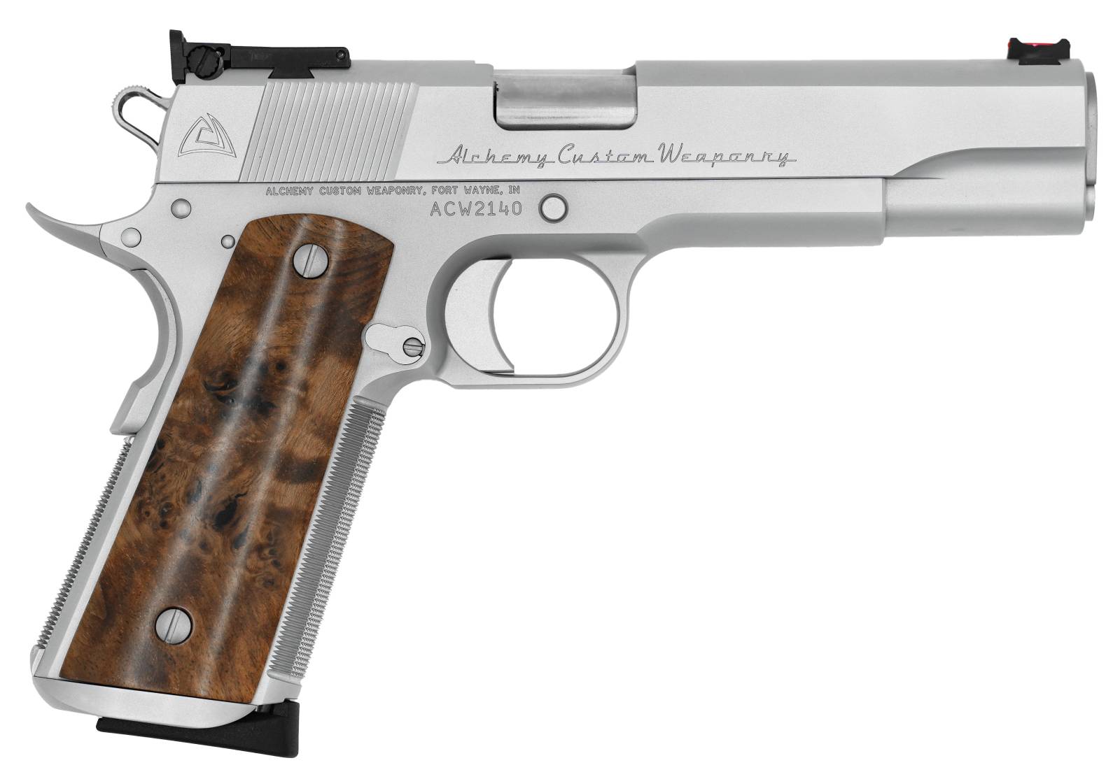 Alchemy Custom Weaponry 1911 Prime Elite Matte Chrome .45acp