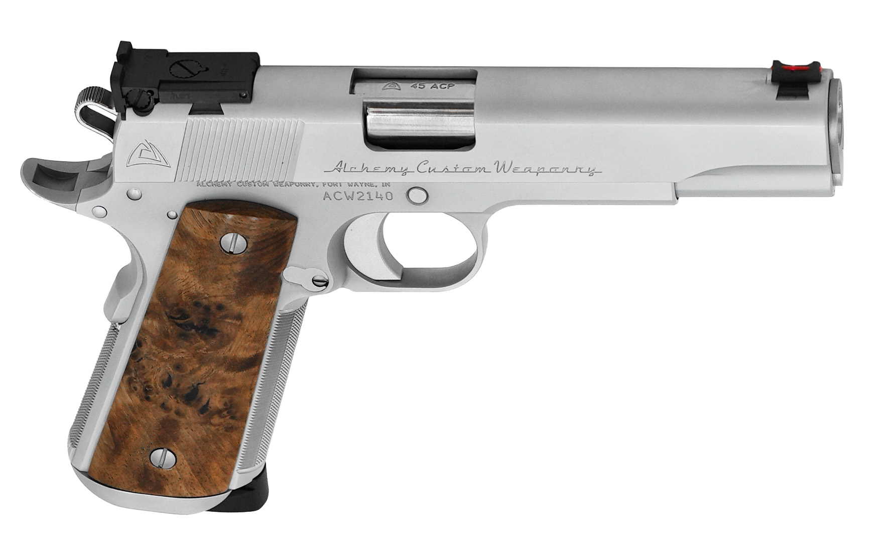 Alchemy Custom Weaponry 1911 Prime Elite Matte Chrome .45acp
