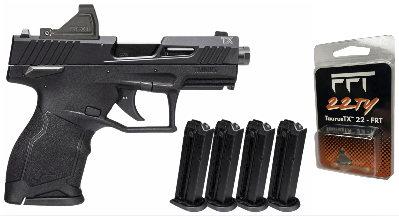 Taurus TX22 Compact Rainmaker Package, .22 LR, 3.5" Threaded Barrel, 5x ...