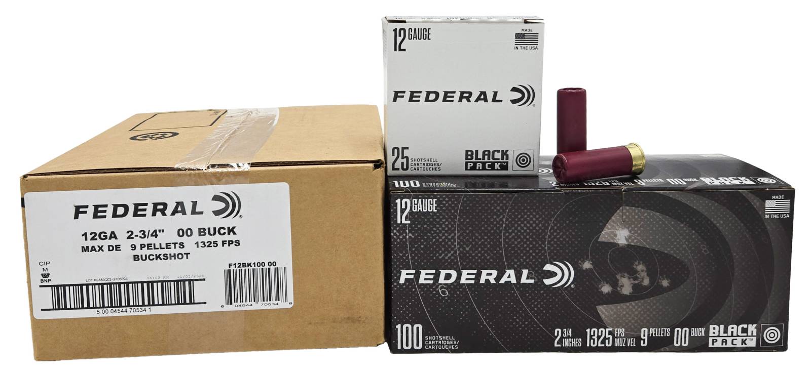 FEDERAL BLACK PACK 12 GAUGE 2 3/4 IN MAX 9 PELLET 00 BUCKSHOT 200 rd ...