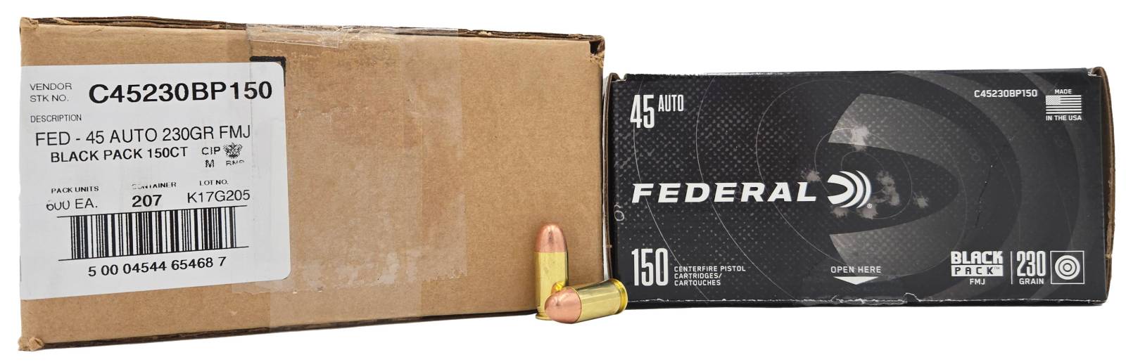 FEDERAL BLACK PACK 45 ACP 230 GRAIN FULL METAL JACKET AMMUNITION 600rd ...