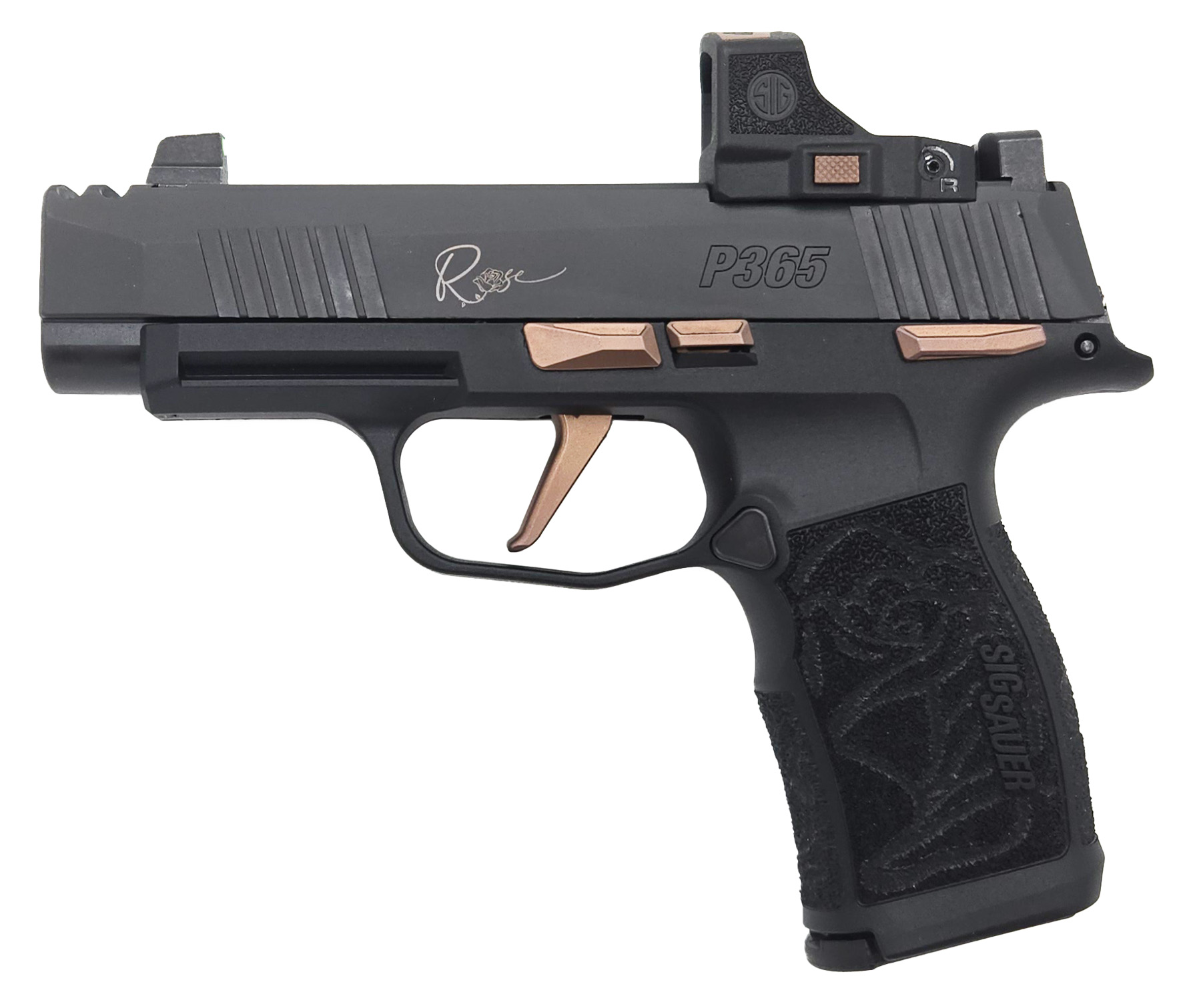 Sig Sauer P365 XL Comp 9mm 12rd 3.1" Barrel Romeo RS Red Dot Black Rose ...