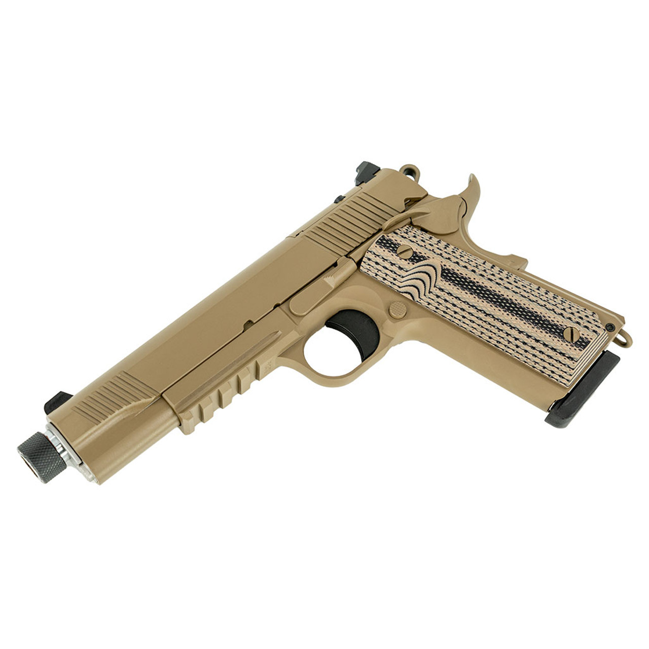 Tisas 1911 Duty Raider 45 ACP 8rd 5" Threaded Barrel FDE Pistol w ...