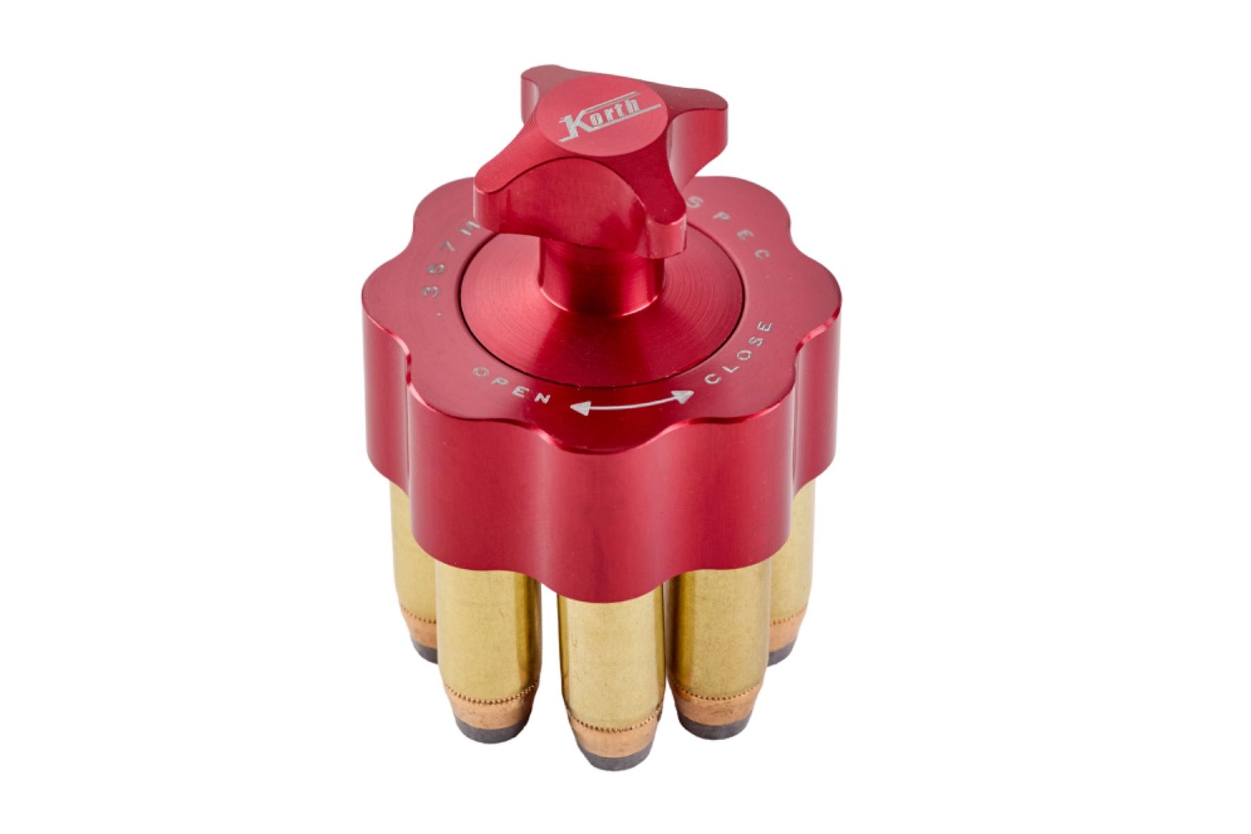 Korth .357mag 8-Shot Aluminum Speedloader, Red | BattleHawk Armory