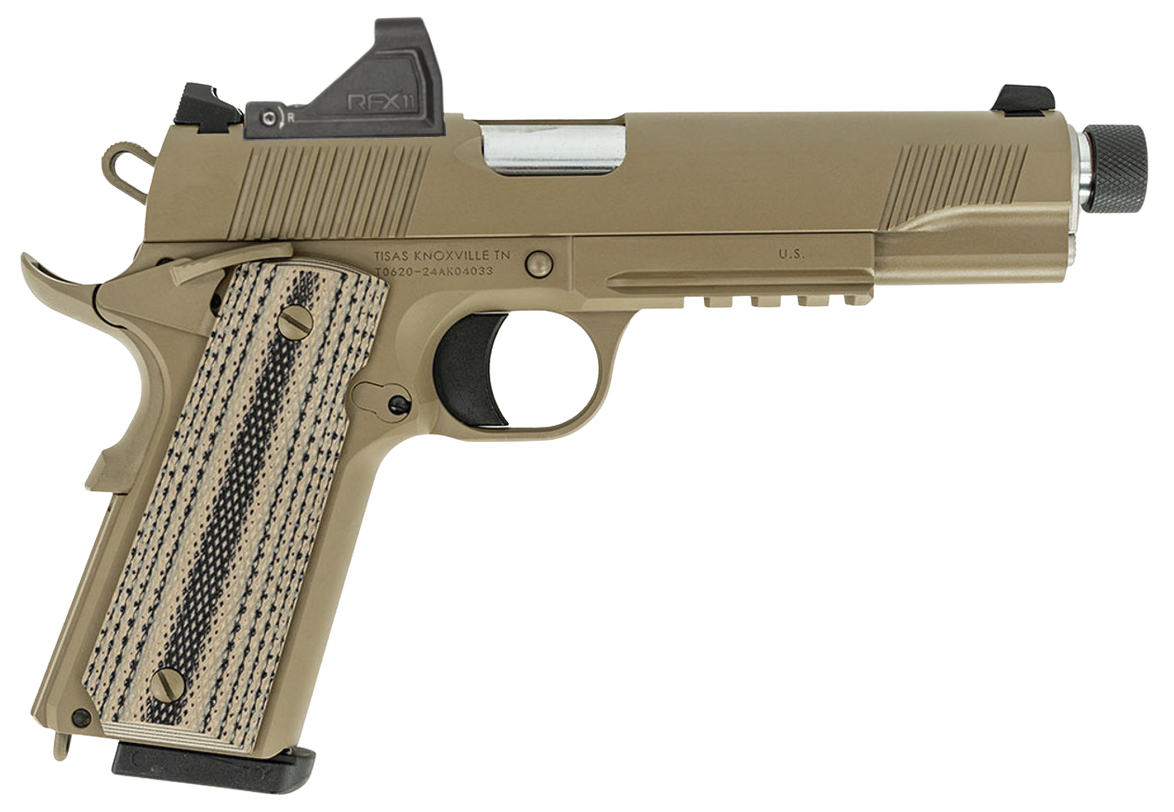 Tisas 1911 Duty Raider 45 ACP 8rd 5" Threaded Barrel FDE Pistol w ...