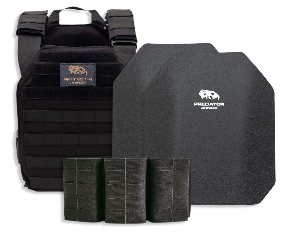 Predator Armor Level III Loaded Bundle - Base Coat - Black - Body Armor ...