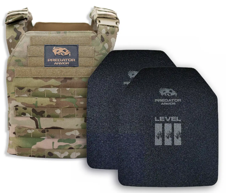 Predator Armor Level III Polyethylene (lightweight) Plate Carrier ...
