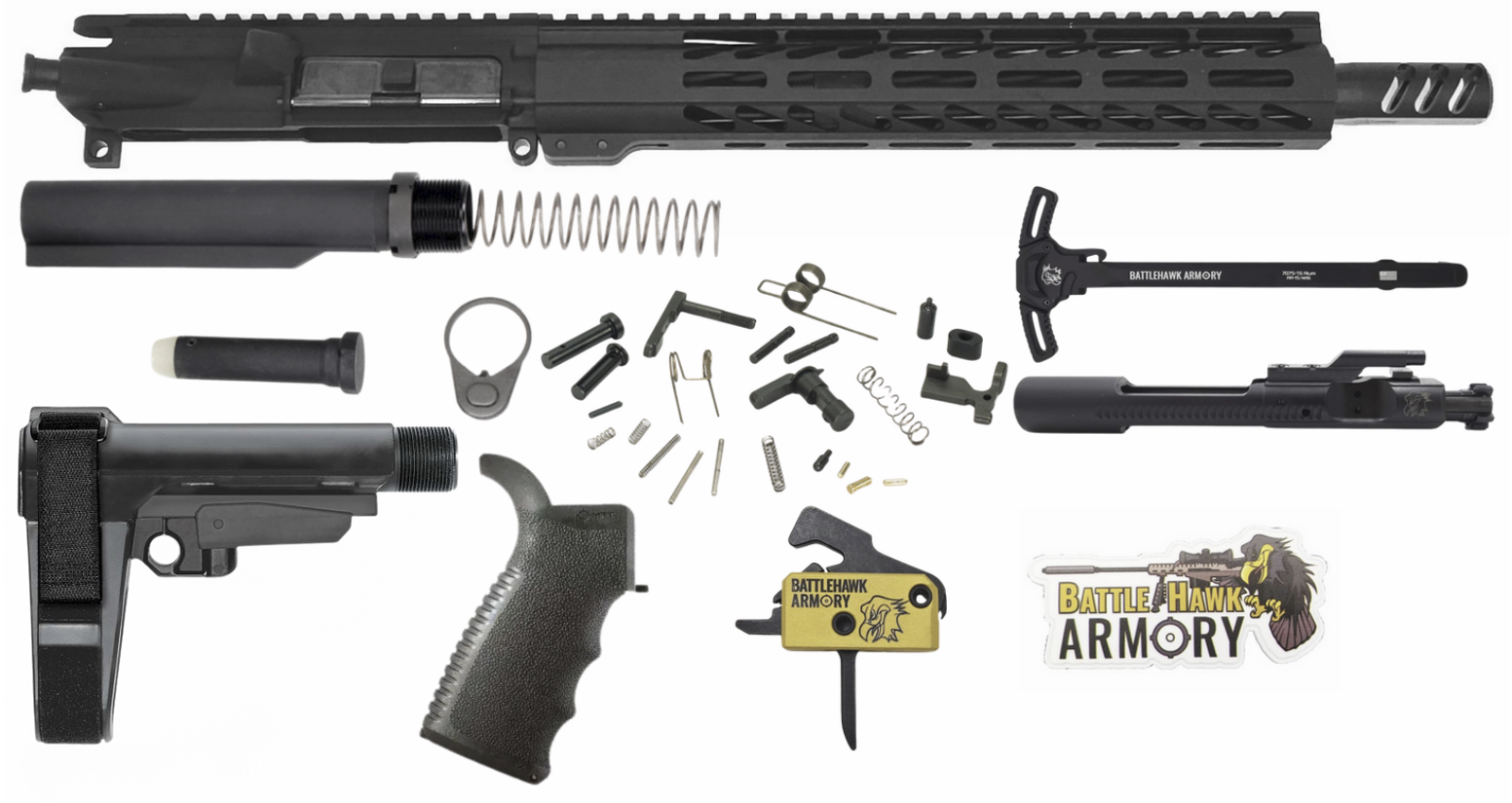 BHA Precision Complete AR-15 12.5" 338 ARC, Pistol Build Kit ...