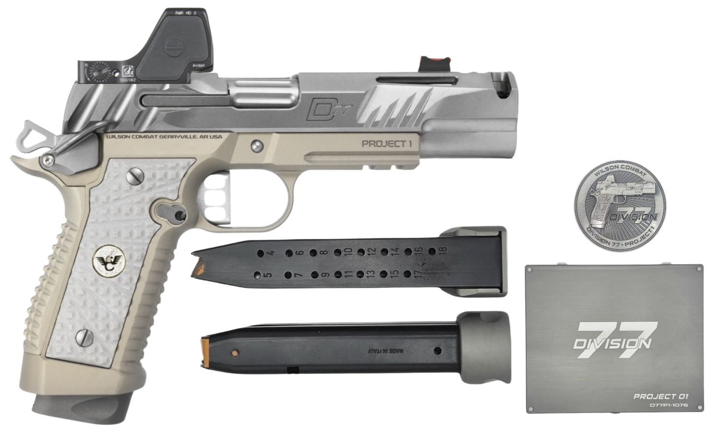 Wilson Combat Division 77 Project 1 Ghost Edition 9mm 5" Compensated ...