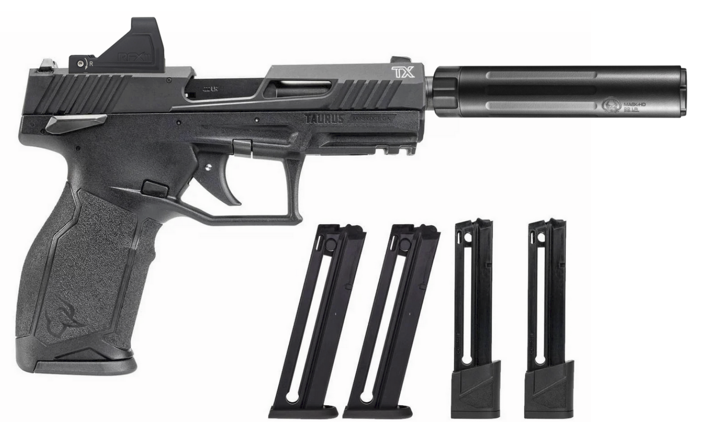 Taurus TX22 TORO, .22LR, 4.6" Barrel, 5 Magazines, Pistol w/ Green Dot ...