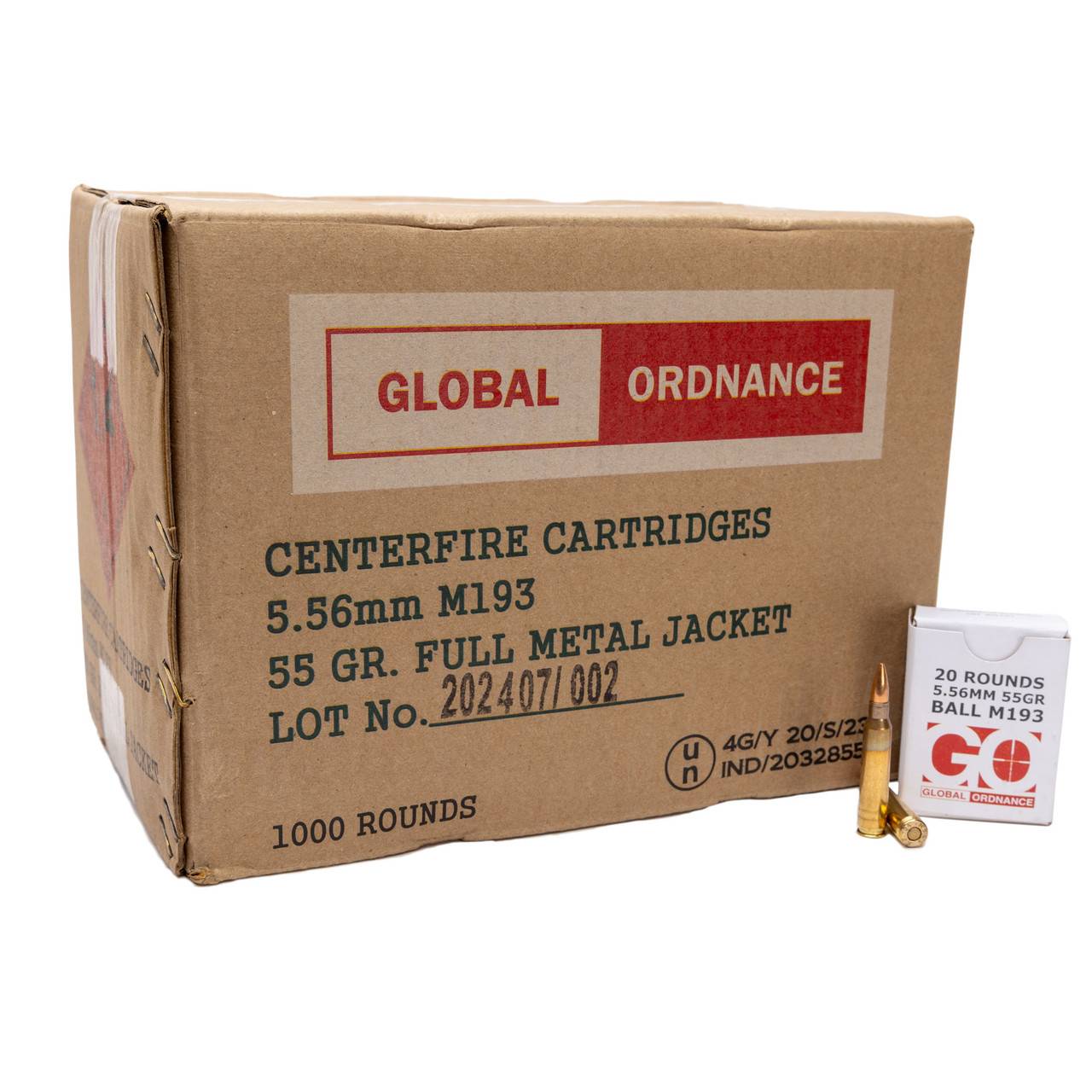Global Ordnance M193 5.56 55gr FMJ 1000rd Case - Battlehawk
