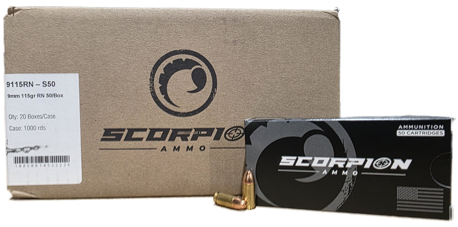 Scorpion Competition 9mm 115gr USPSA 1000rd Case- Battlehawk