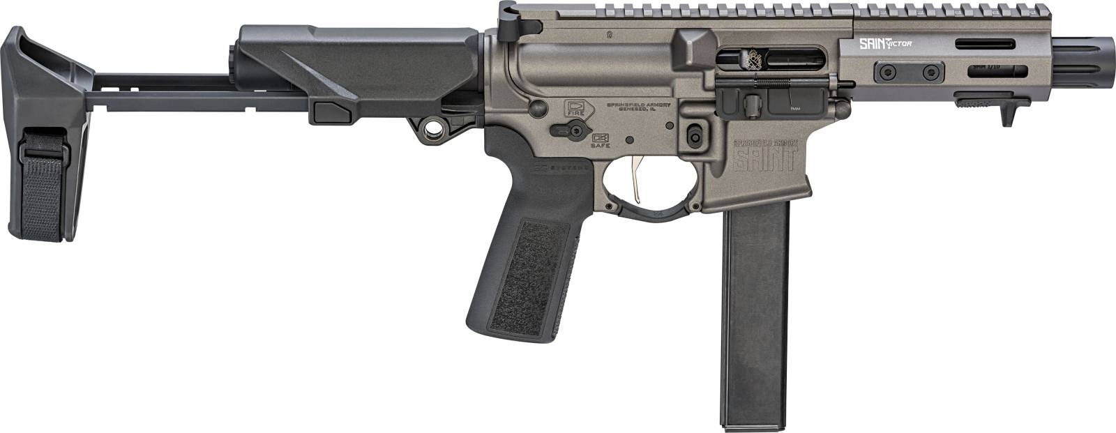 Springfield Saint Victor 9mm PDW 5.5" | HBPDW Brace 32rd Tungsten