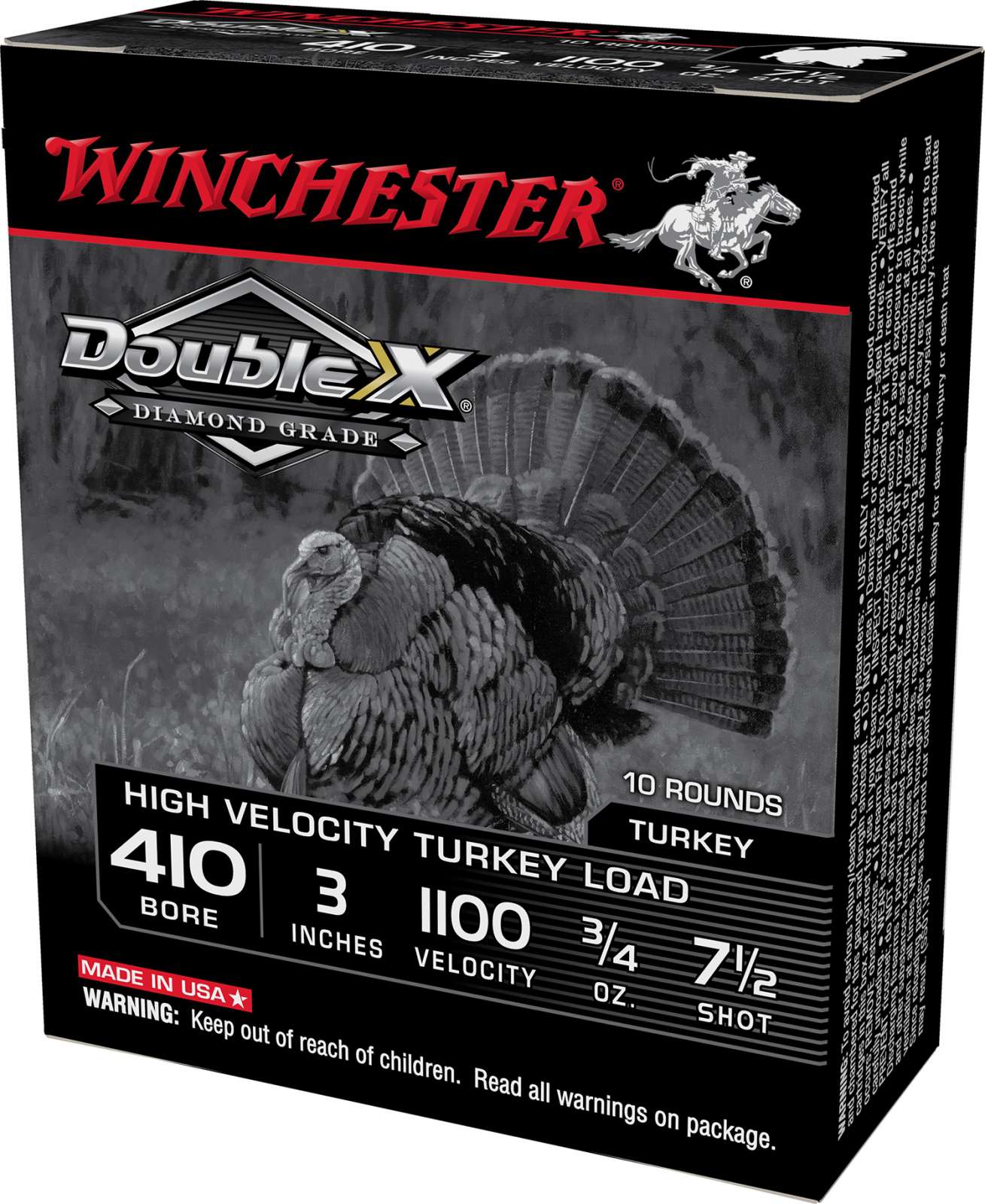 Winchester Ammo Double X Diamond Turkey Load 410 GA 3" #7.5 3/4oz 10rds ...