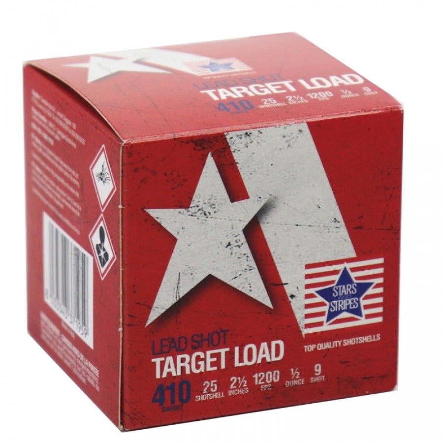 PPU Stars & Stripes Lead Shot Target Load 410ga, 2.5" Shells, 1/2oz 9 ...